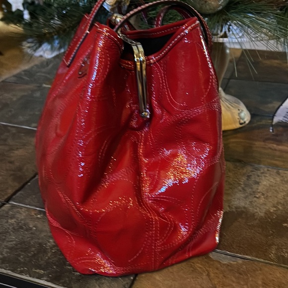 Coach | Bags | Nwot Coach Gorgeous Red Patent Leather Bag | Poshmark